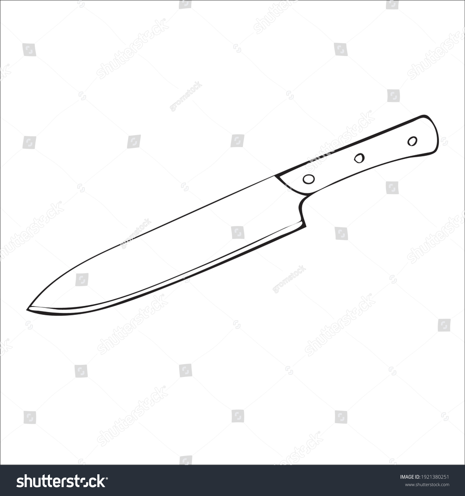 Knife Chef Kitchen Vector Draw Flat Stock Vector (Royalty Free ...