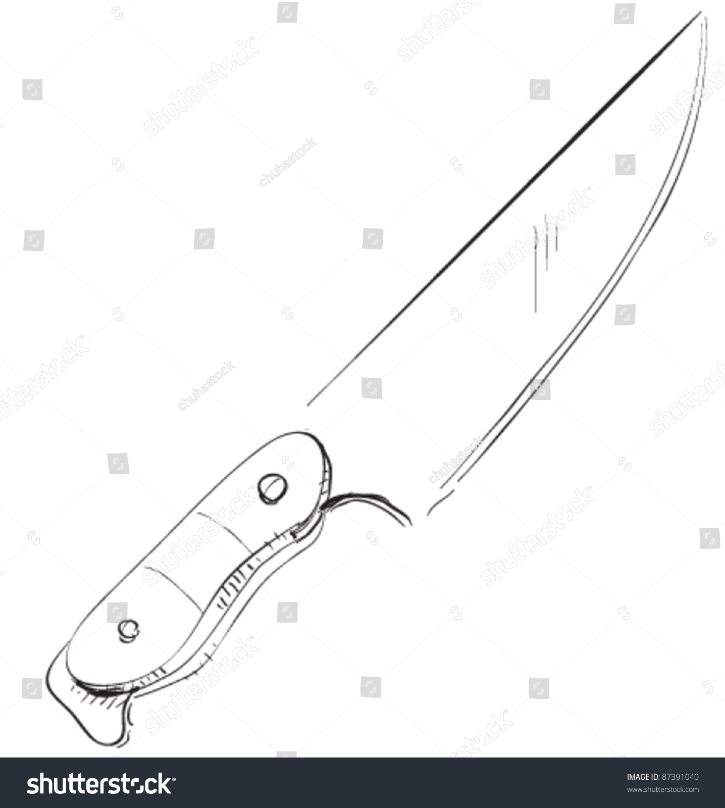 Knife Sketch Stock Vector (Royalty Free) 87391040 | Shutterstock