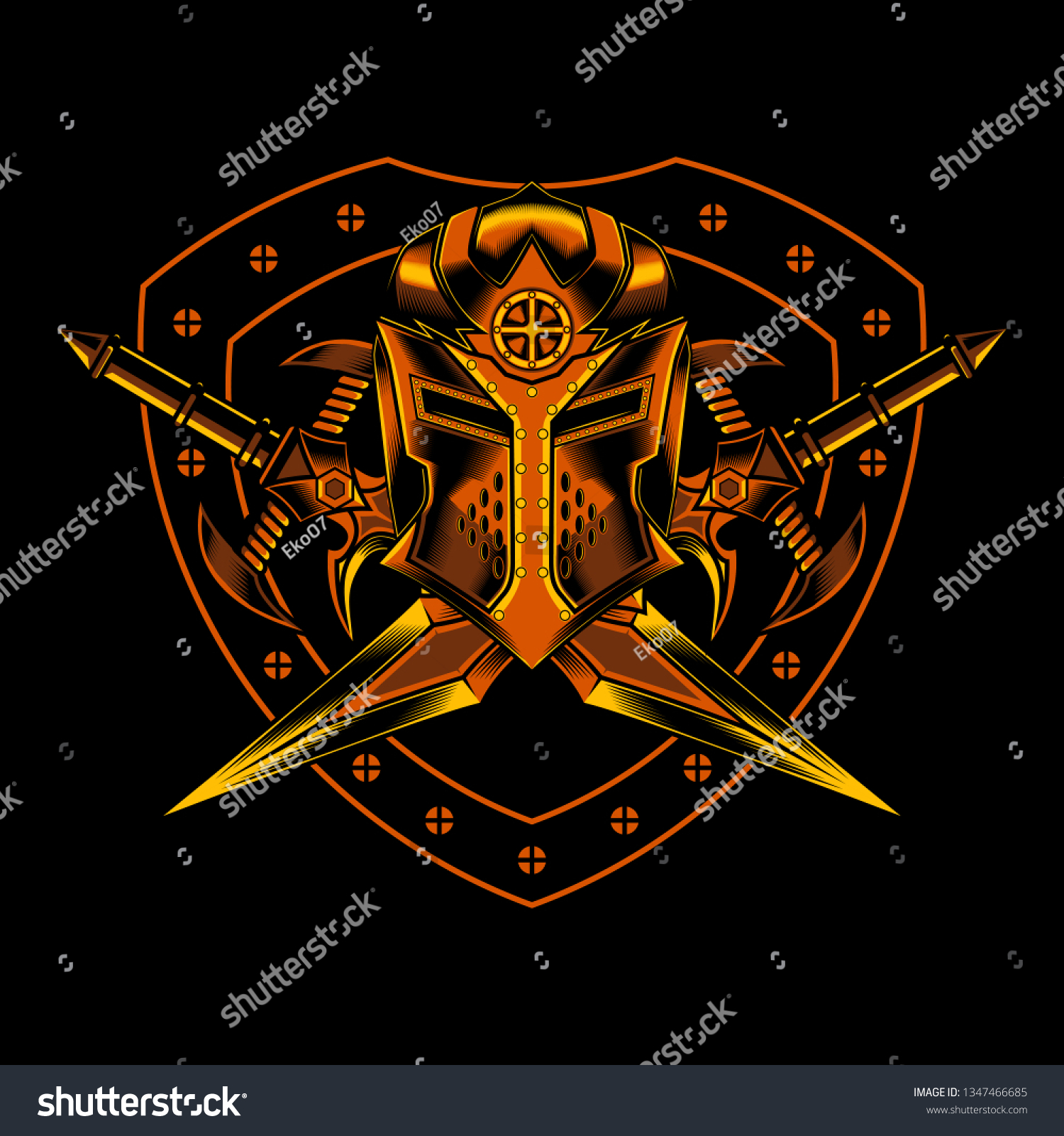 Knight Cross Sword Vector Illustration Stock Vector (Royalty Free ...