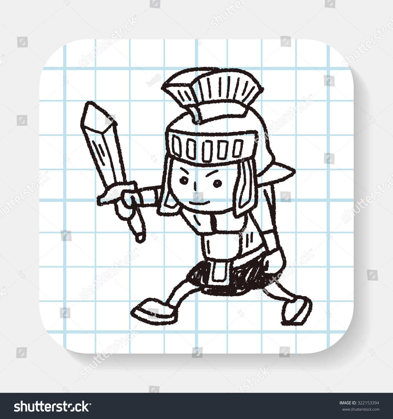 Knight Doodle Stock Vector (Royalty Free) 322153394 | Shutterstock