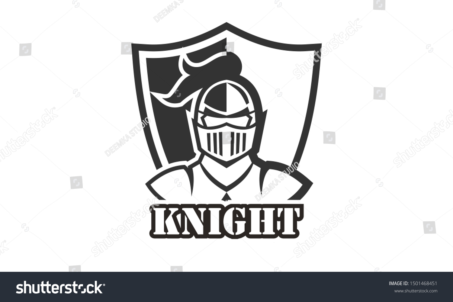 Knight Medieval Logo Design Vector: vector de stock (libre de regalías ...