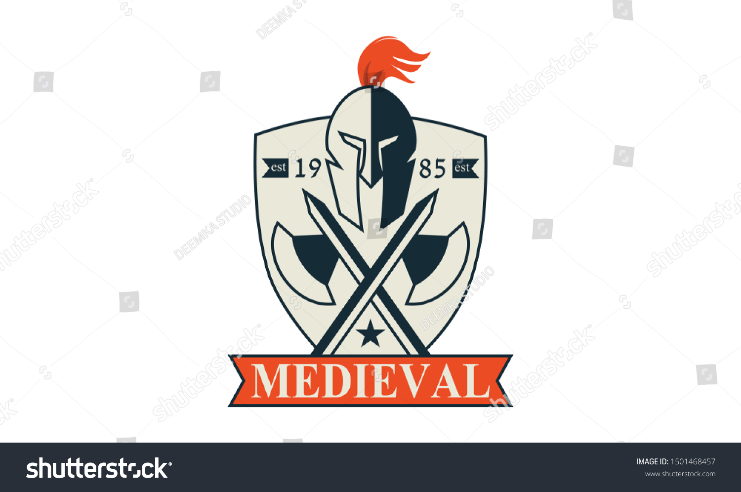 Knight Medieval Logo Design Vector Stock Vector (Royalty Free) 1501468457