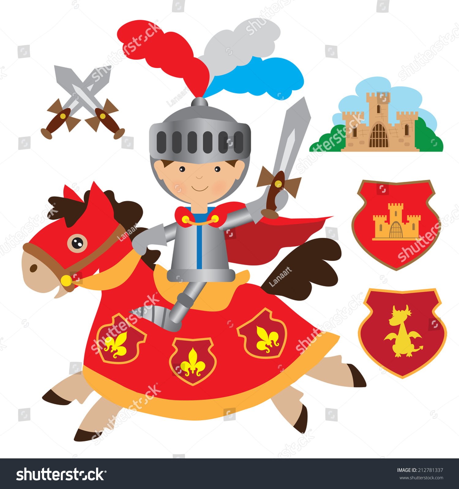 Knight Vector Illustration Stock Vector (Royalty Free) 212781337 ...