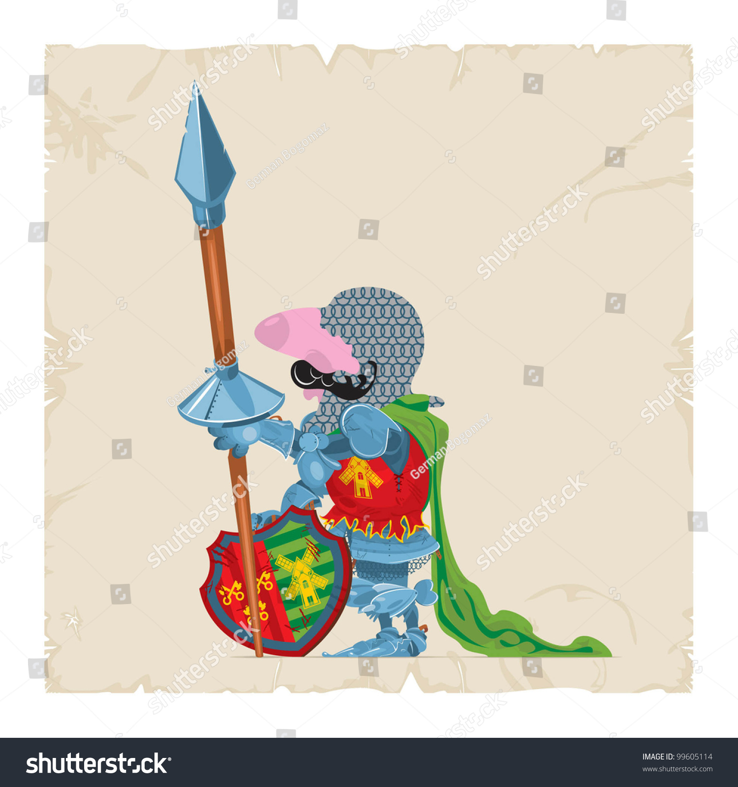Knight Lance Shield Vector Stock Vector (Royalty Free) 99605114