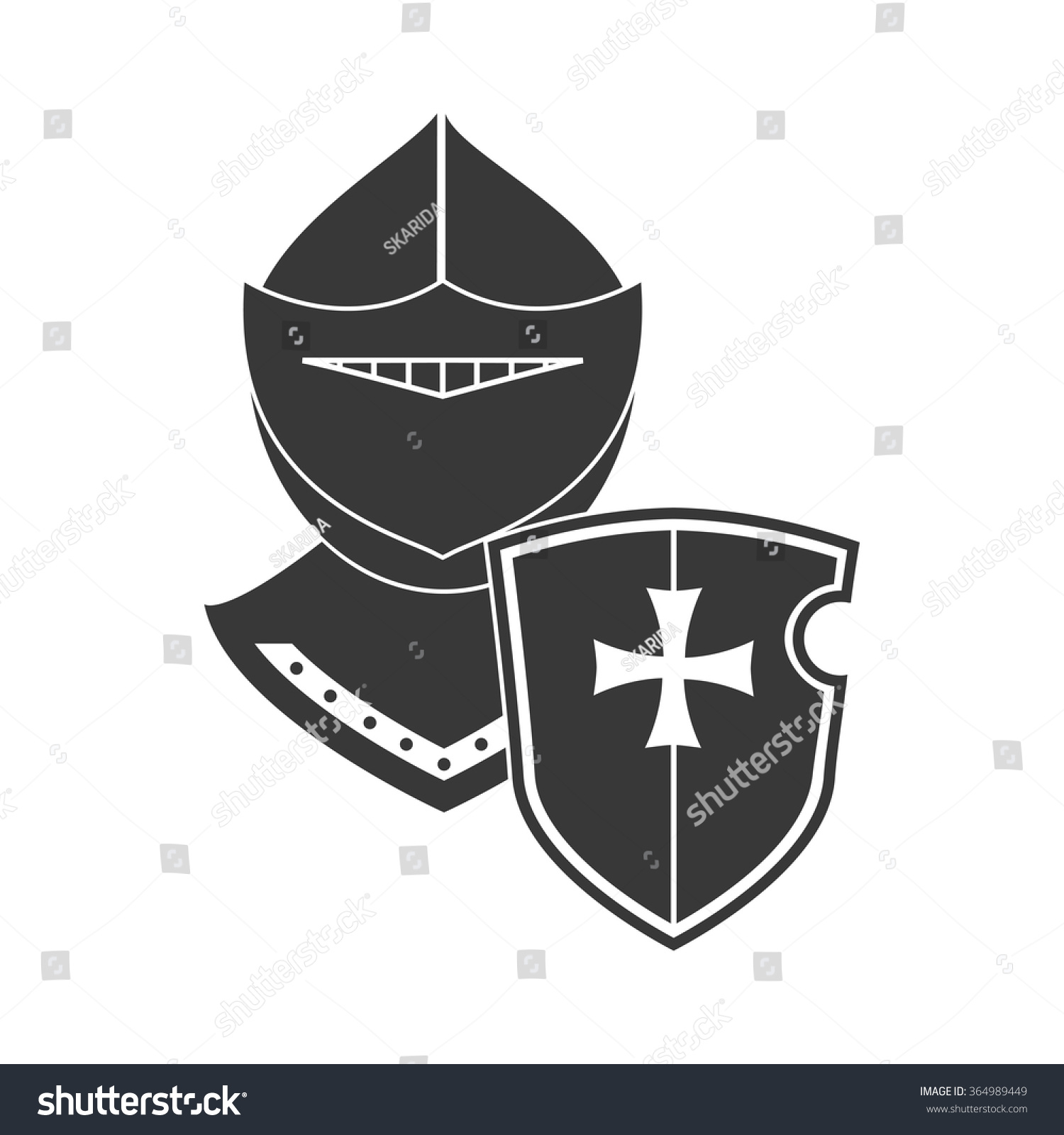 Knight Shield Vector Icon Stock Vector 364989449 - Shutterstock
