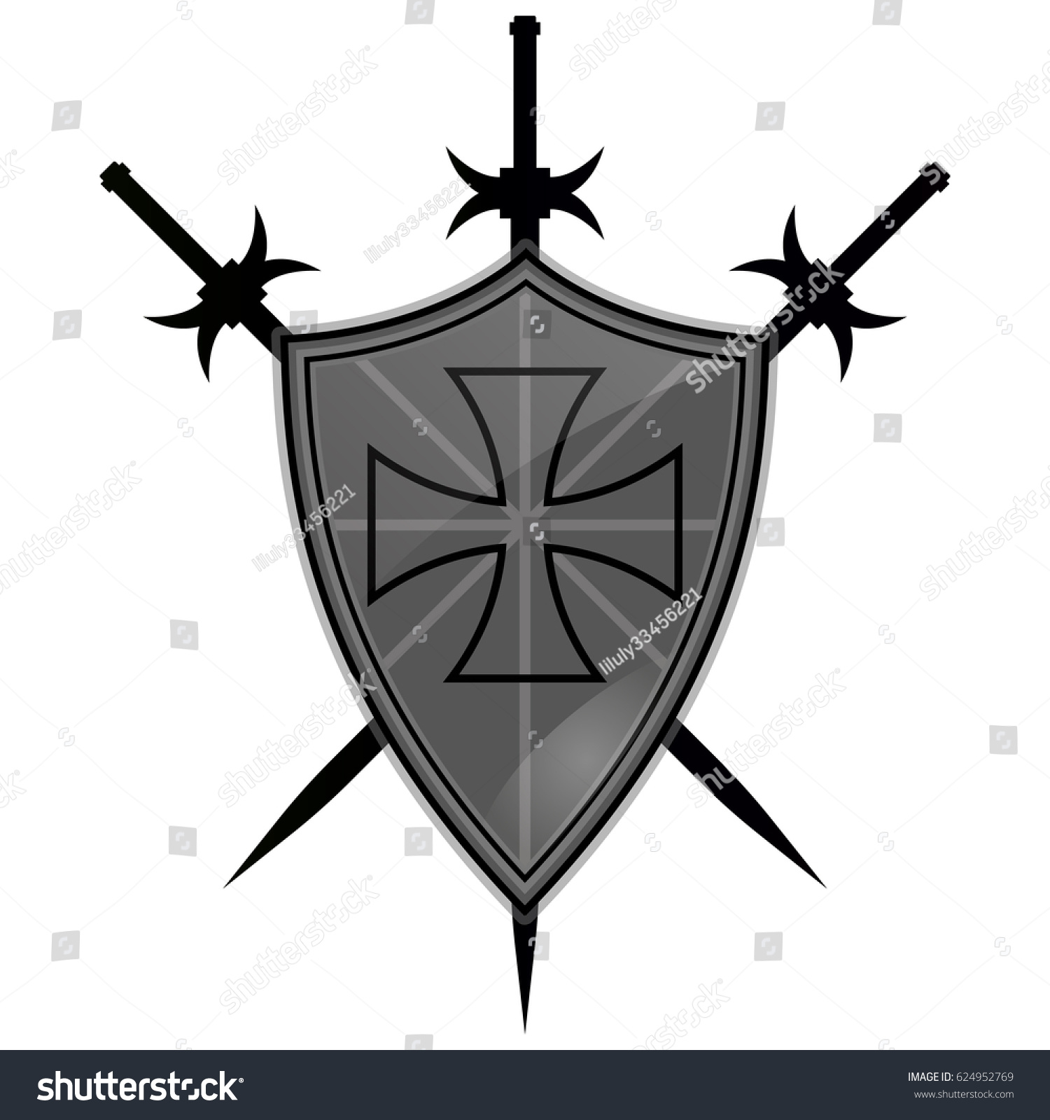 Knights Templar Shield On White Background Stock Vector (Royalty Free ...