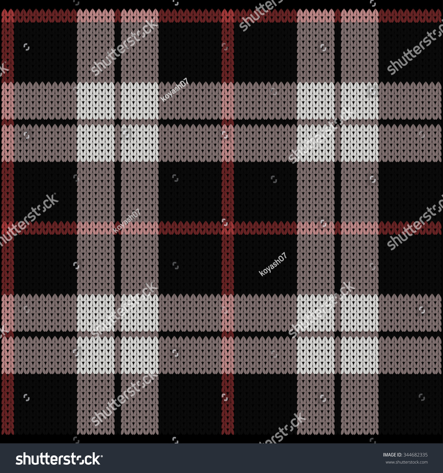 Knitted Plaid Tartan Pattern Stock Vector (Royalty Free) 344682335