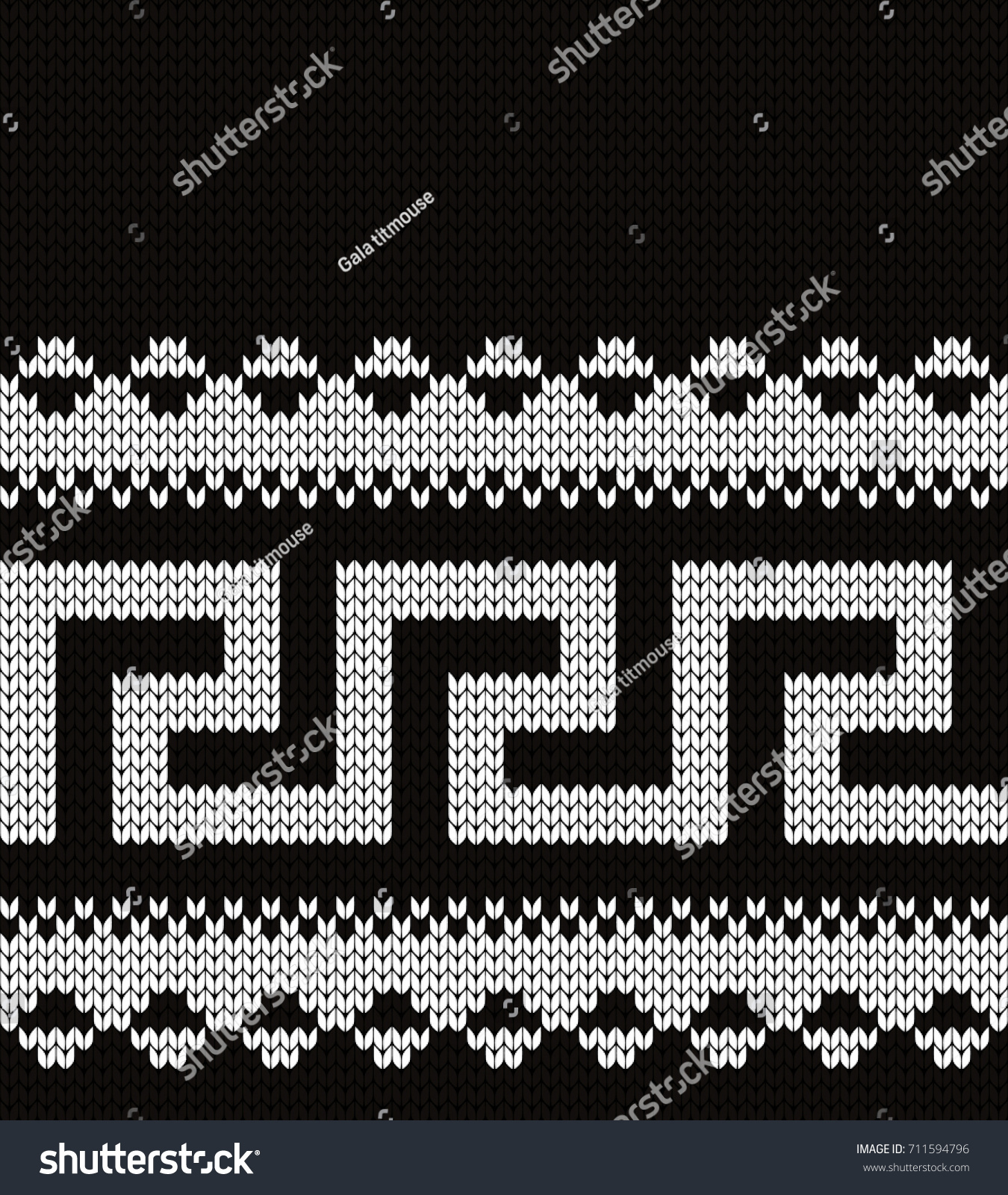 Knitted Seamless Border Meander Stock Vector (Royalty Free) 711594796 ...