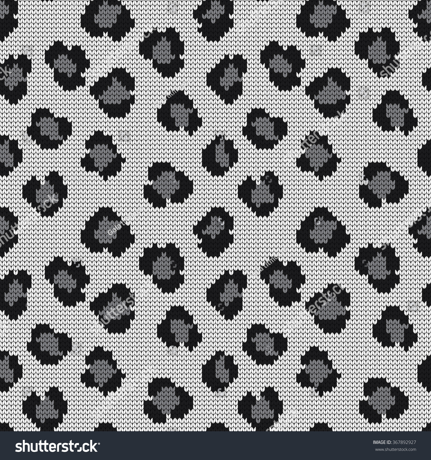 Knitted Seamless Pattern Leopard Skin Stock Vector (Royalty Free) 367892927