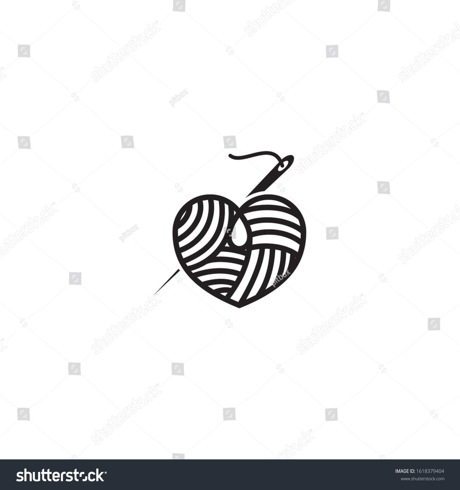 Knitting Needle Icon Logo Vector Template Stock Vector (Royalty Free ...