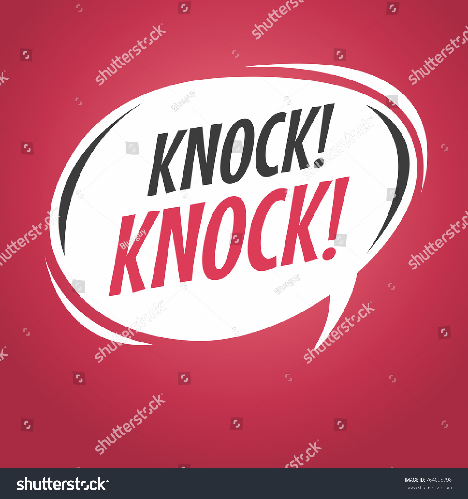 Knock Knock Cartoon Speech Bubble Stock Vector (Royalty Free) 764095798
