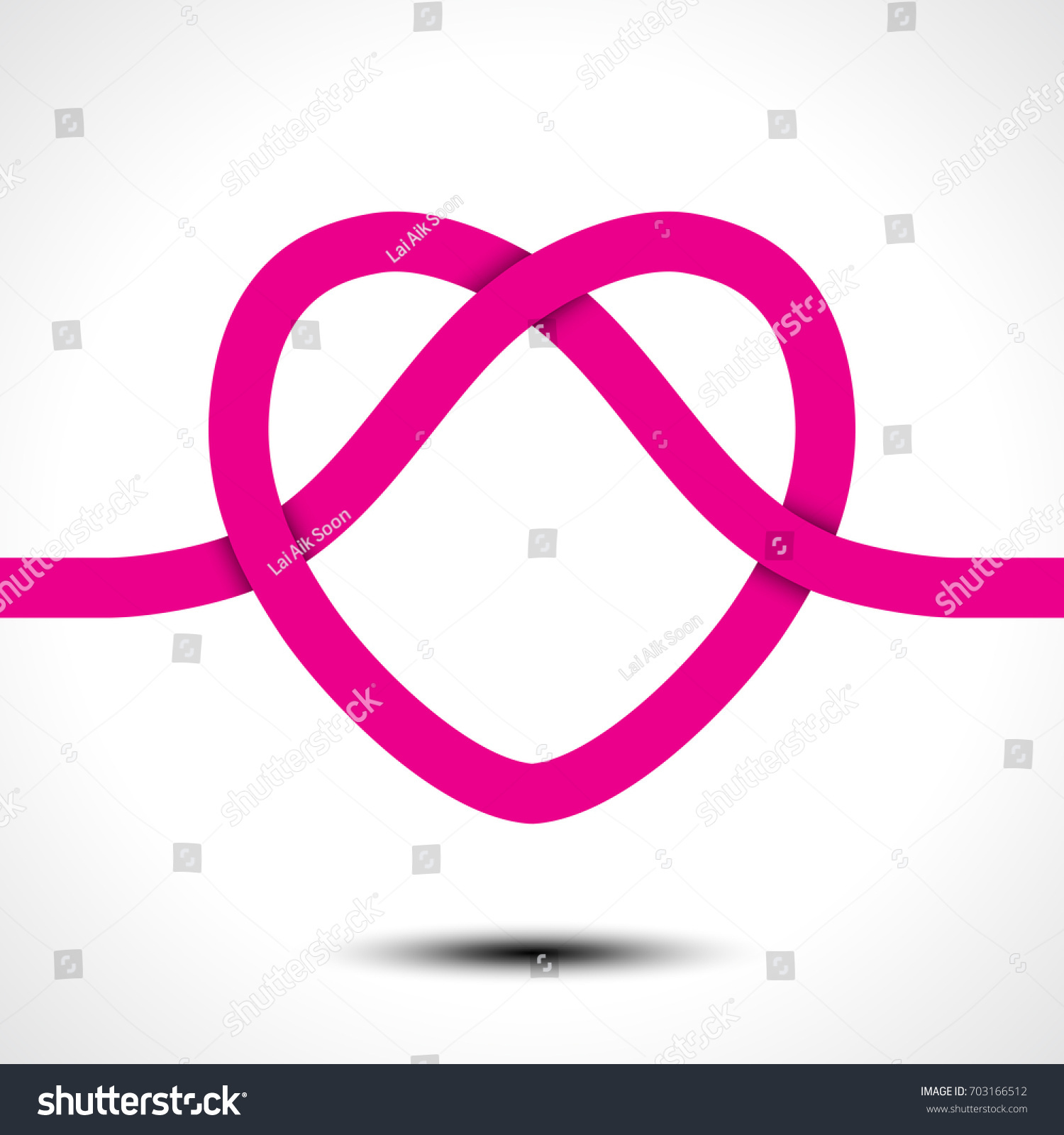 Knot Heart Shape Vector Icon Logo Stock Vector (Royalty Free) 703166512
