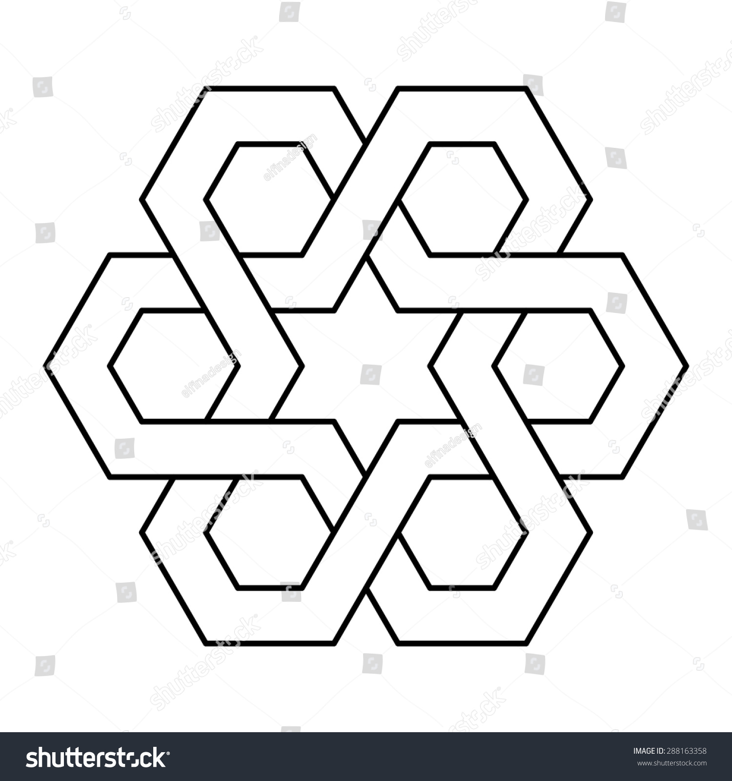 Knot Vector Line Drawing Intertwined Logo Stock Vector (Royalty Free ...