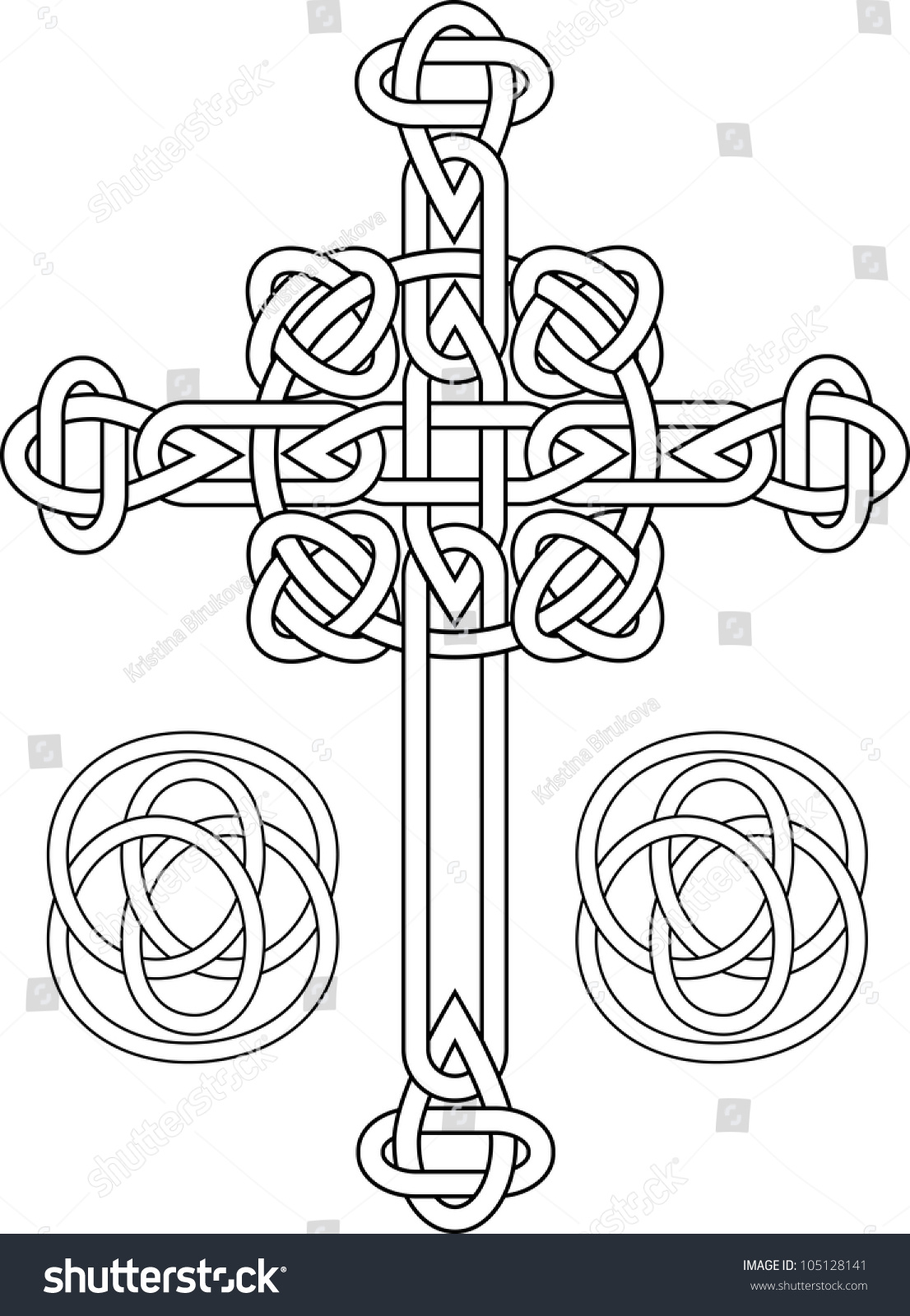Knotted Celtic Cross Stencil Vector Illustration Stock Vector (Royalty ...