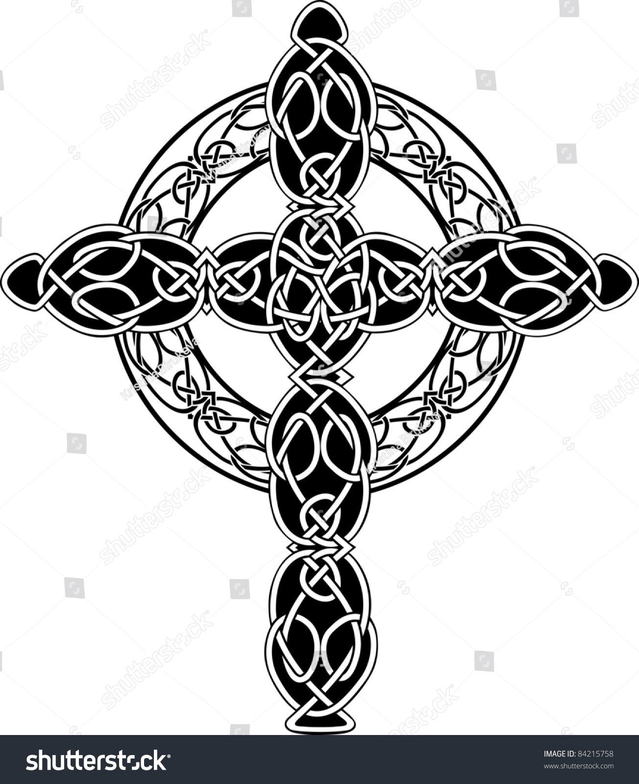 Knotted Celtic Cross Stencil Vector Illustration: vetor stock (livre de ...