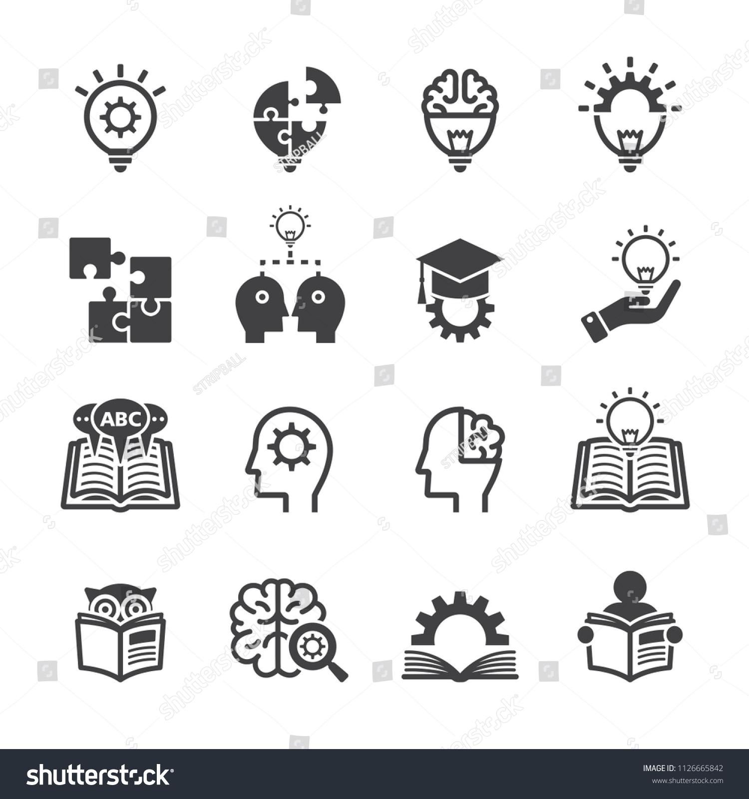 Knowledgeidea Icon Set Stock Vector (Royalty Free) 1126665842 ...