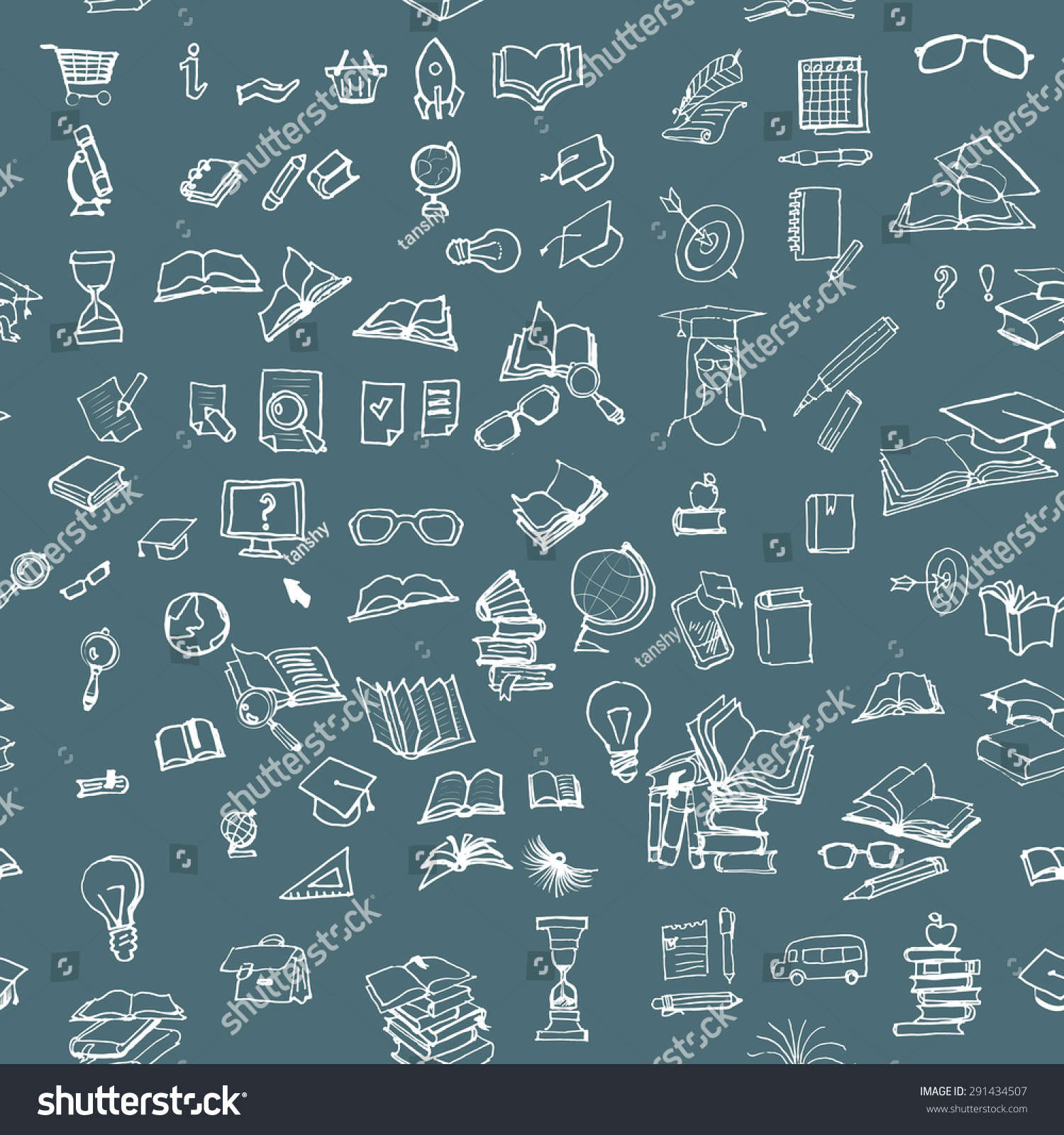 Knowledge Seamless Texture Vector Drawing Doodles Stock Vector ...