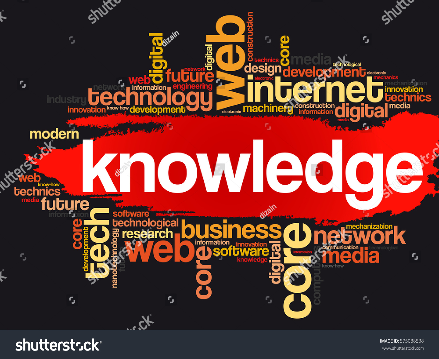 Knowledge Word Cloud Collage Technology Business Stock Vector (Royalty ...