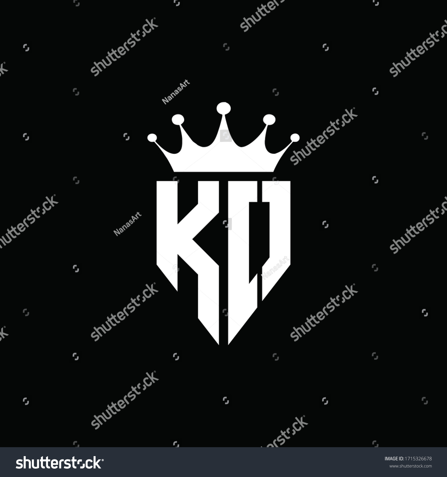 Ko Logo Monogram Emblem Style Crown: เวกเตอร์สต็อก (ปลอดค่าลิขสิทธิ์ ...