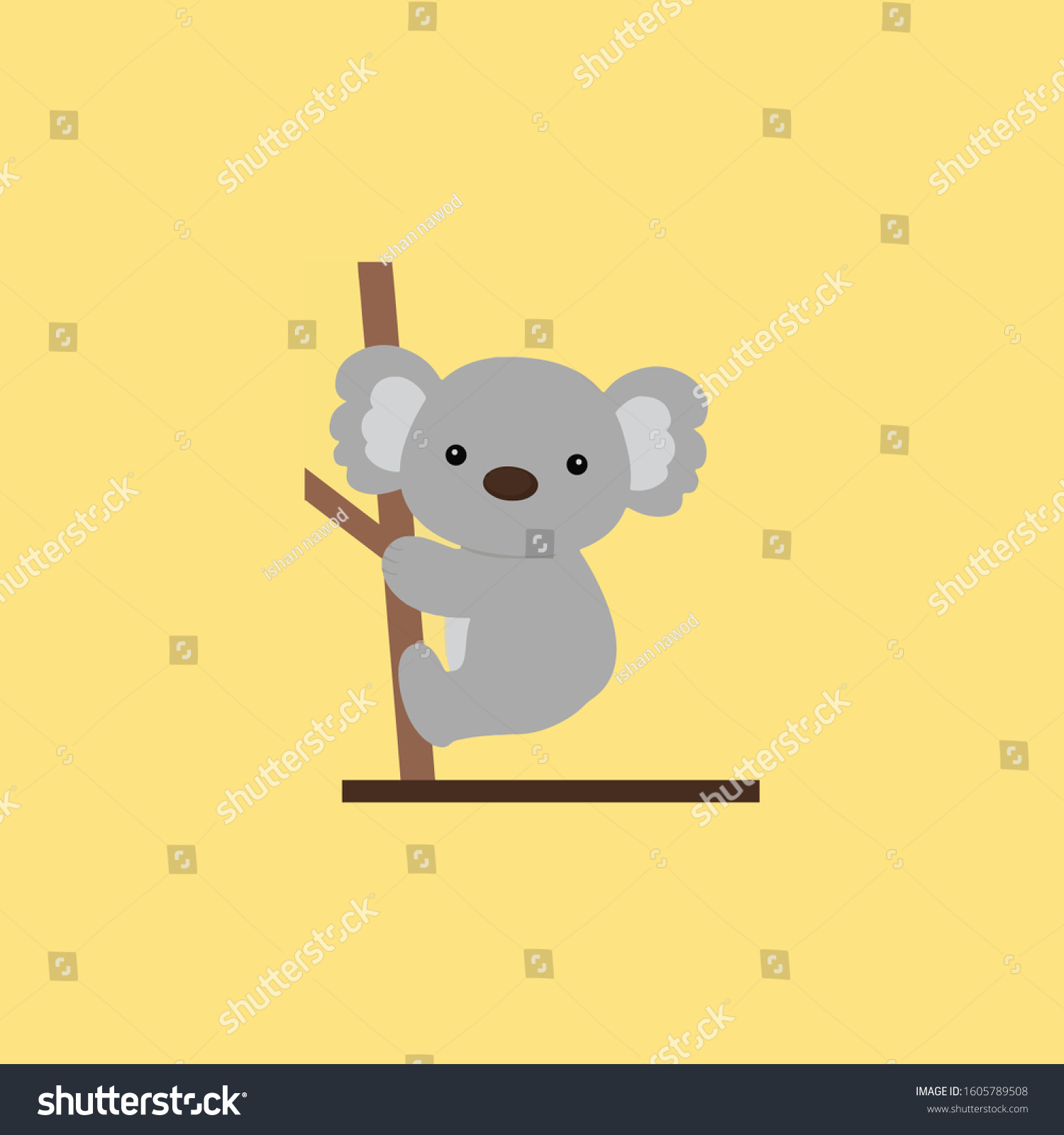 Vektor Stok Koala Bear Cartoon Vector Illustration (Tanpa Royalti ...