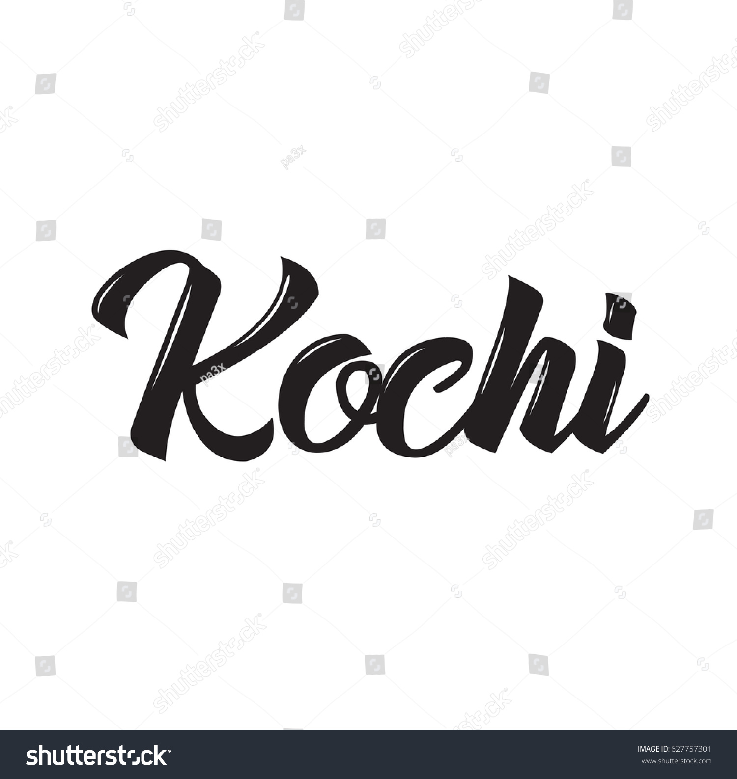 Kochi Text Design Vector Calligraphy Typography Stock Vector (Royalty ...