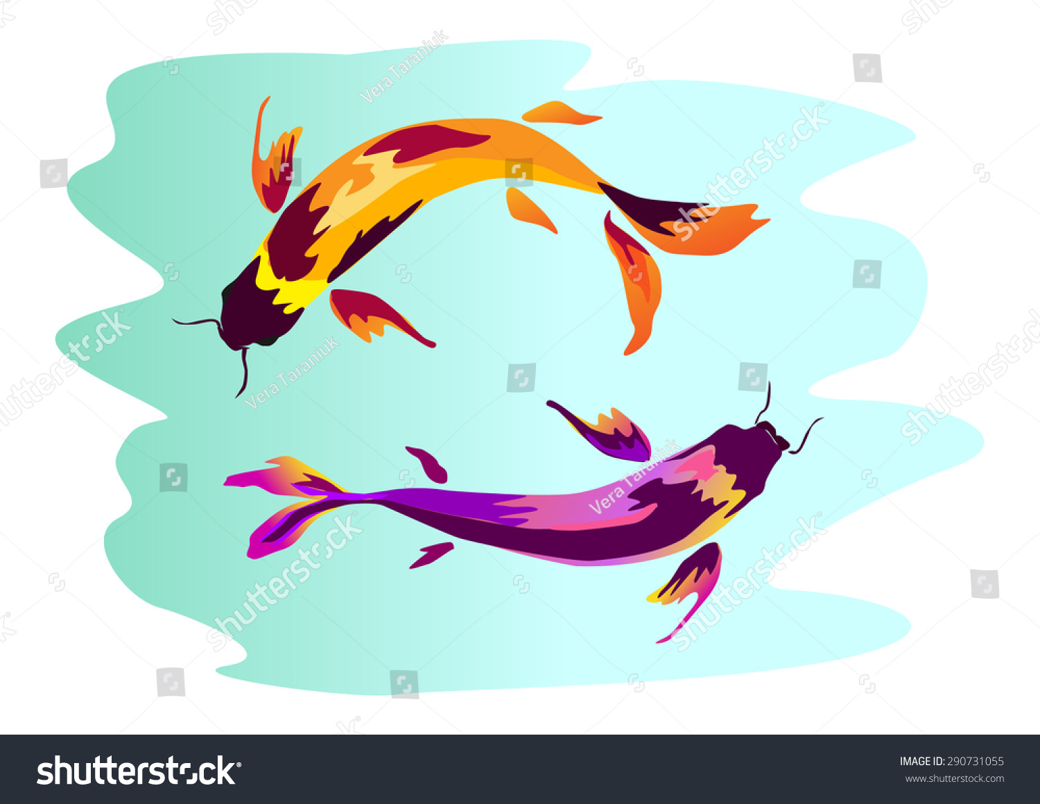 Koi Carp Illustration Vector Image: vector de stock (libre de regalías ...