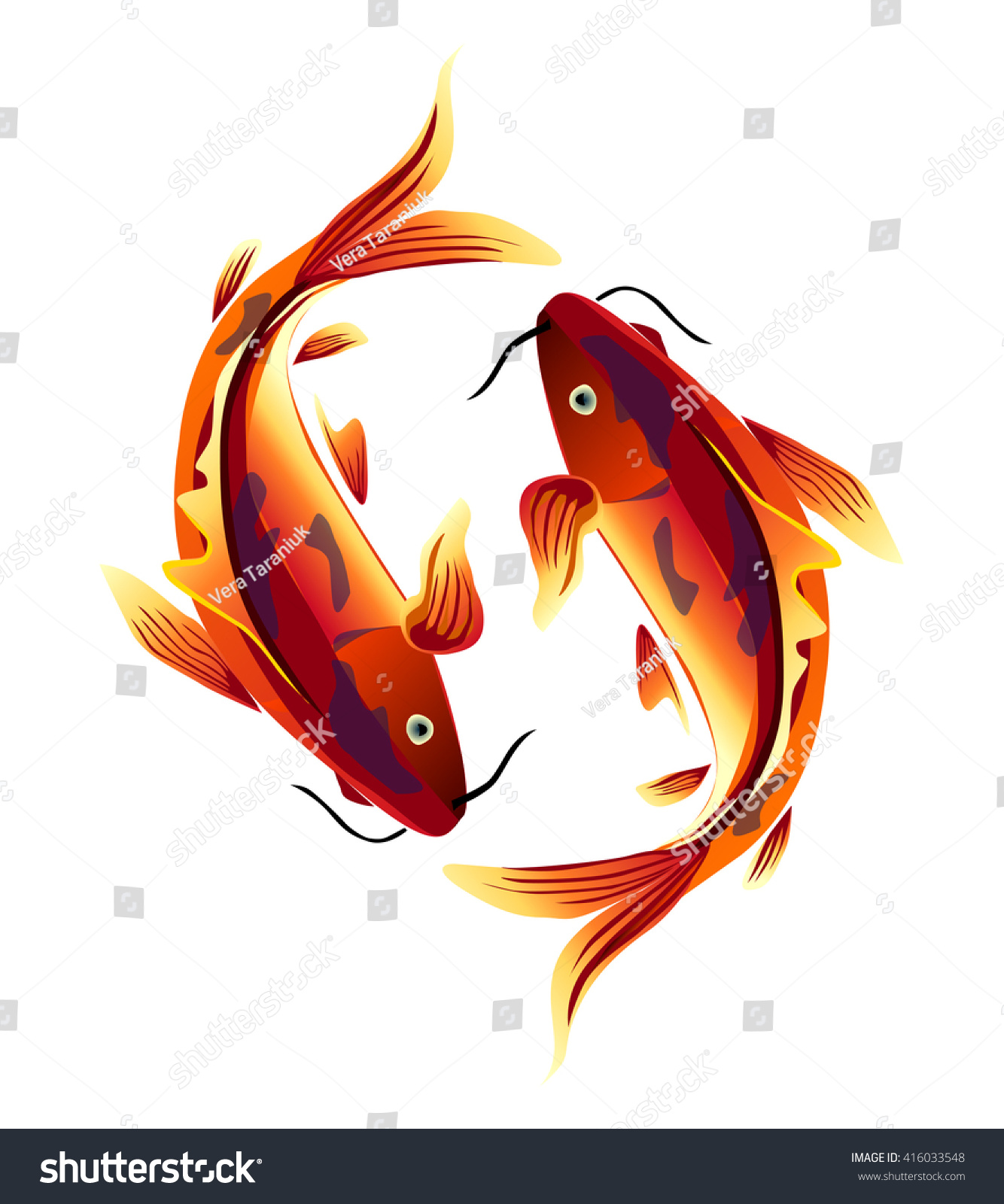 Koi Carp Illustration Vector Image Stock Vector (Royalty Free) 416033548