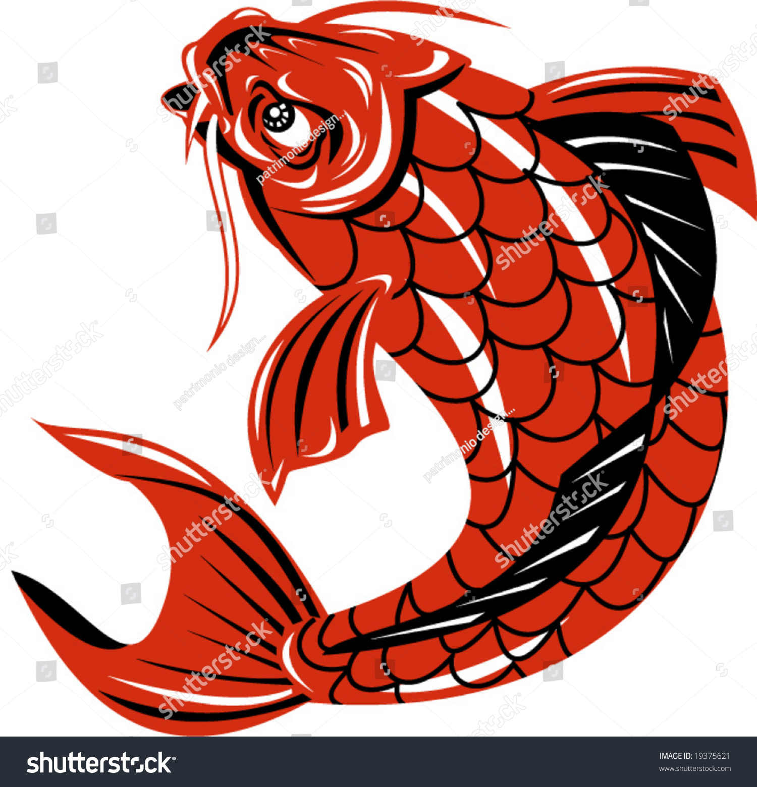 Koi Carp Jumping Stock Vector (Royalty Free) 19375621