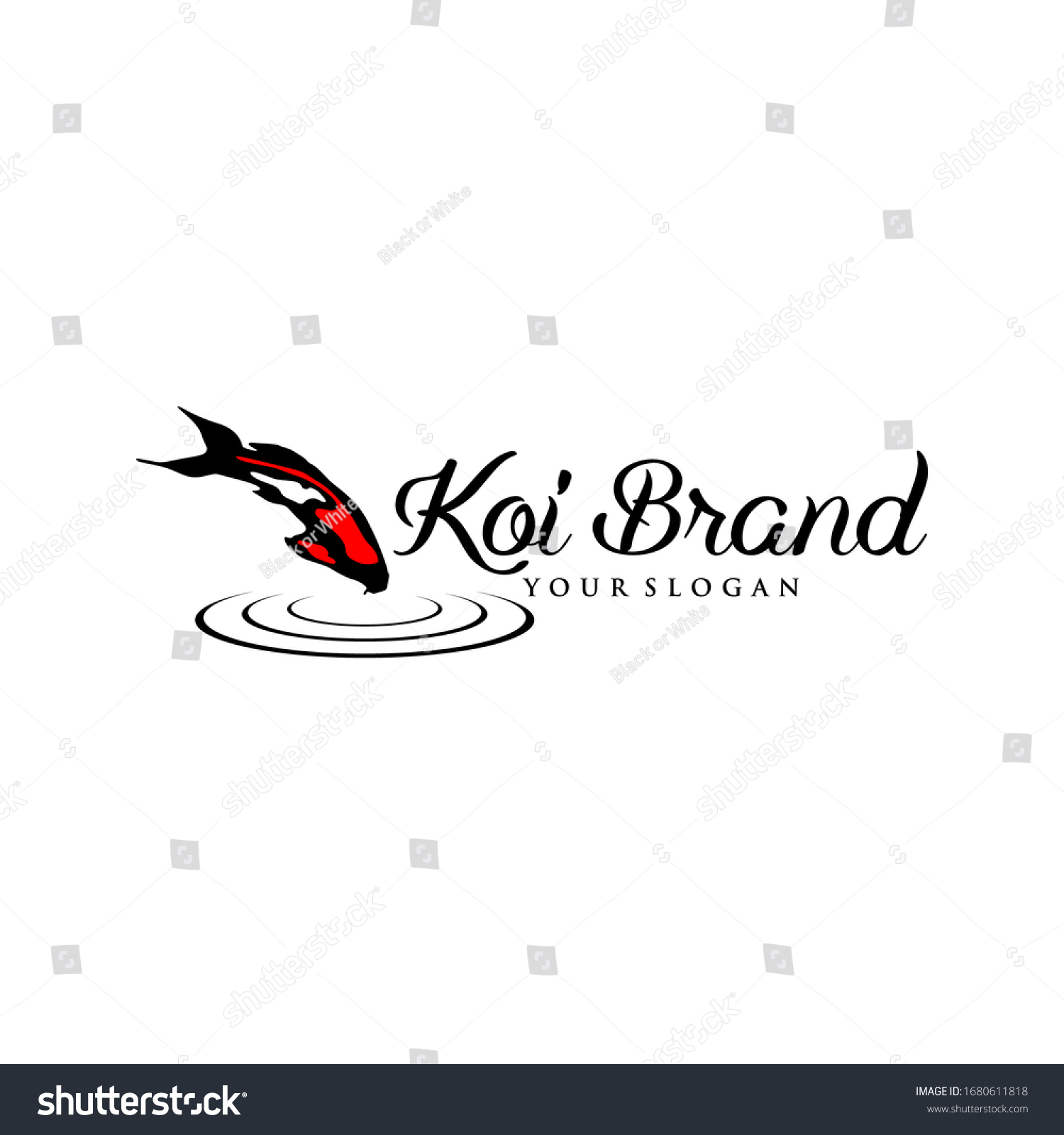 Vektor Stok Koi Fish Logo Design Vector Template (Tanpa Royalti ...