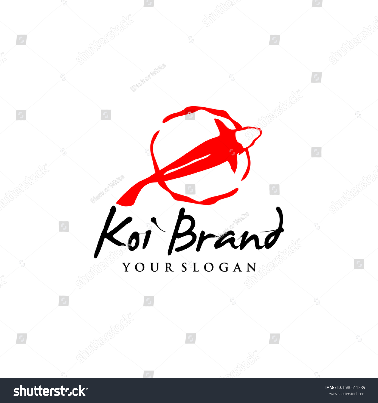 Koi Fish Logo Design Vector Template Stock Vector (Royalty Free ...