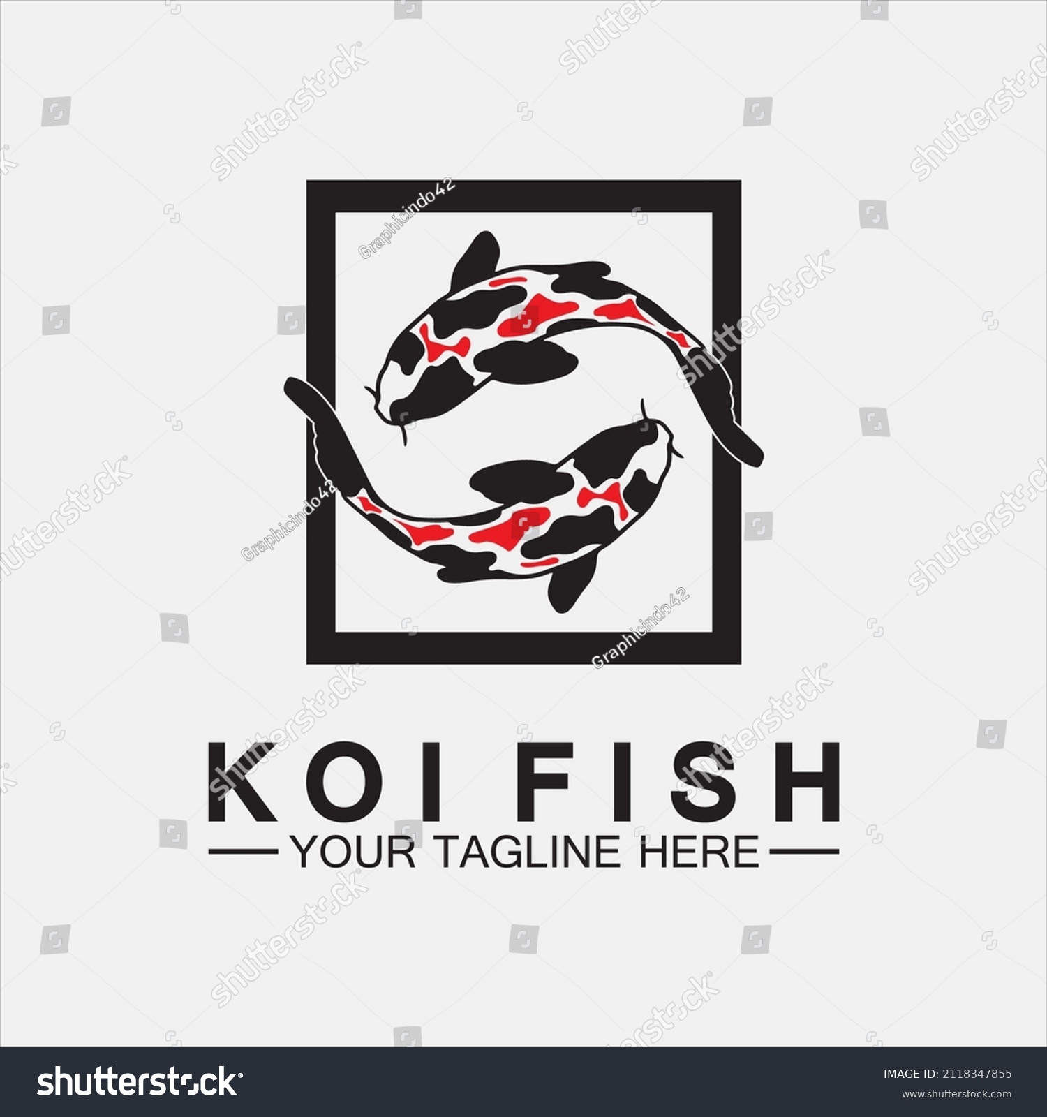 Koi Fish Logo Design Vector Template Stock Vector (Royalty Free) 2118347855