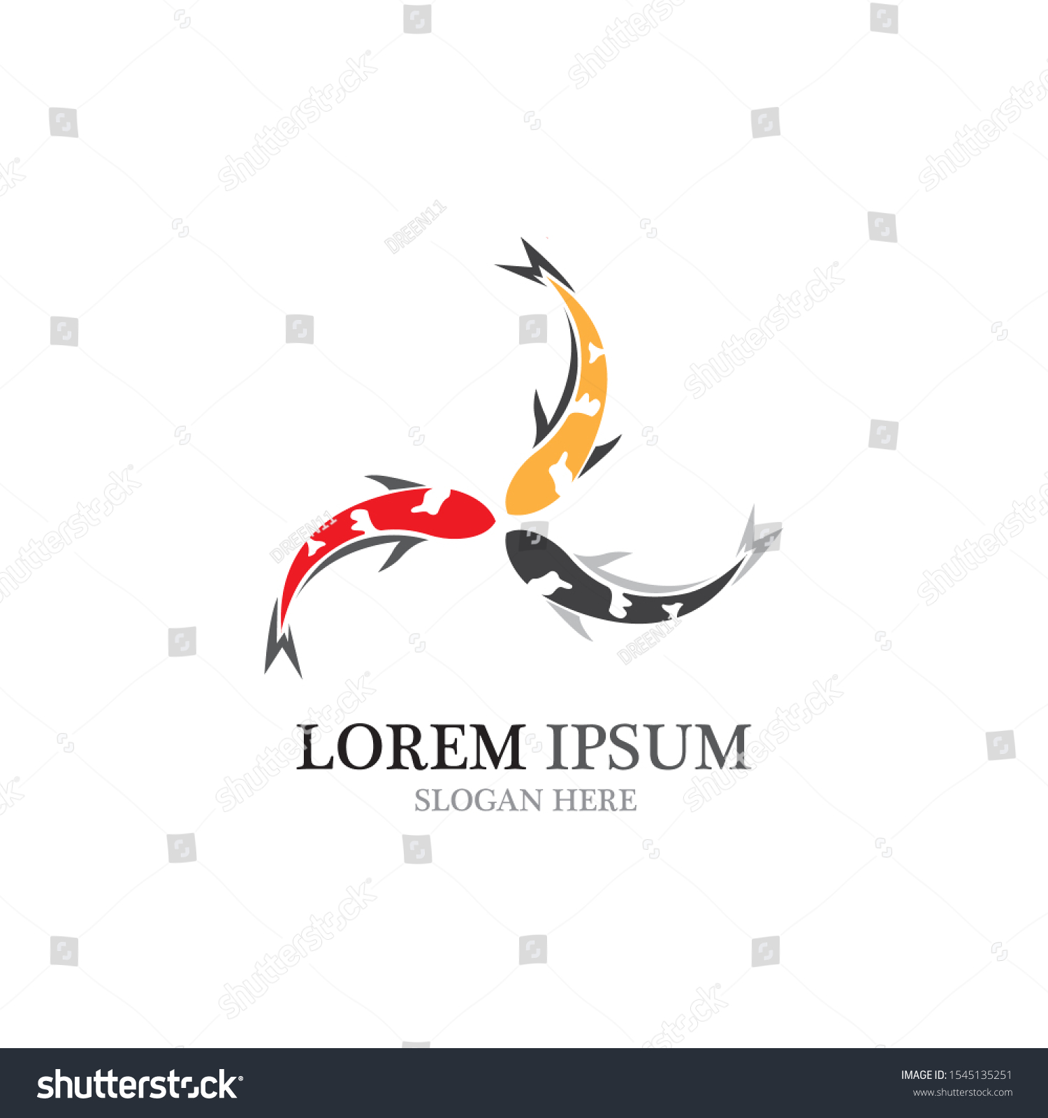 Koi Fish Logo Vector Animal 스톡 벡터(로열티 프리) 1545135251 | Shutterstock