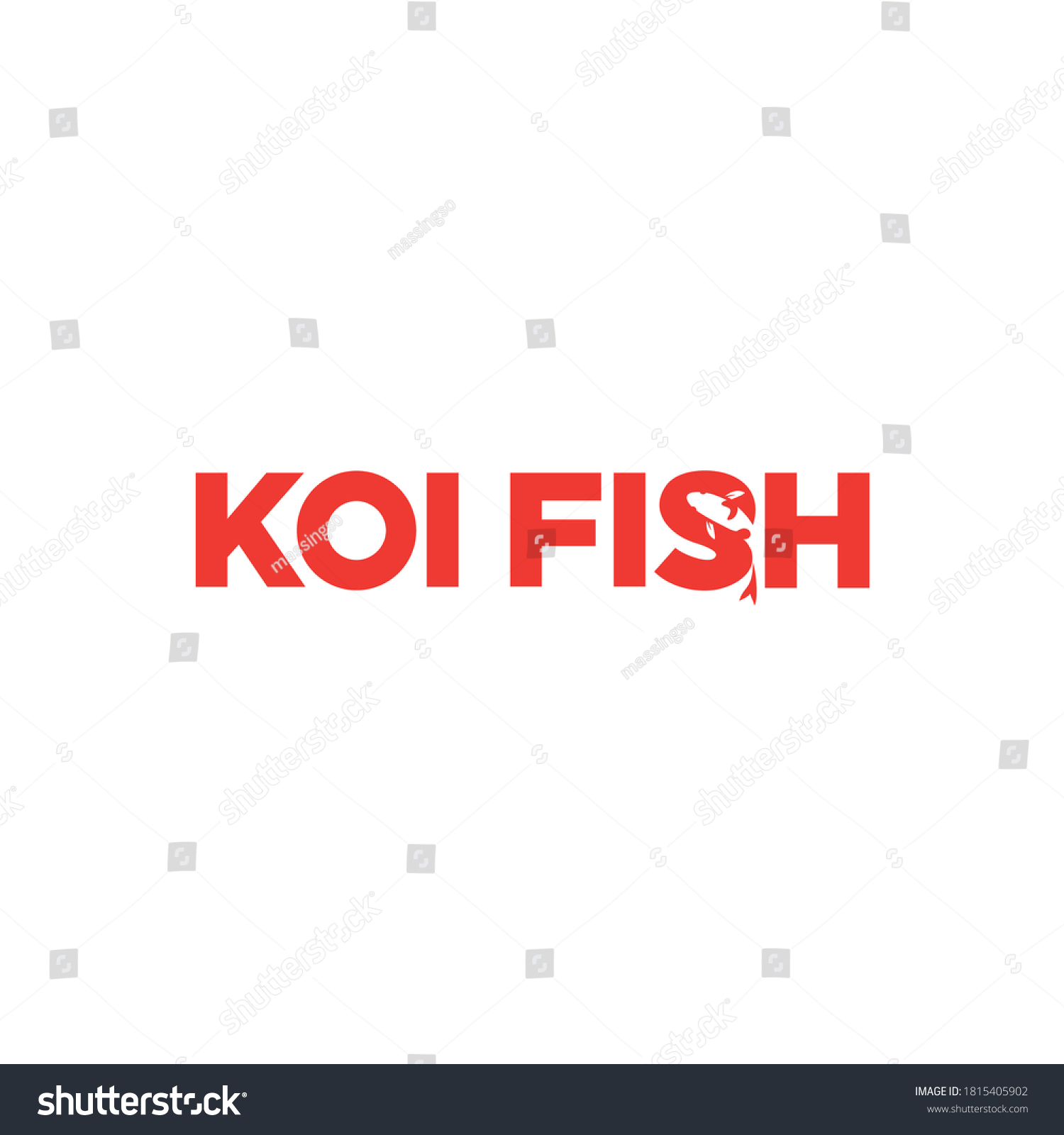 Koi Fish Logo Negative Space Concept Stock Vector (Royalty Free ...