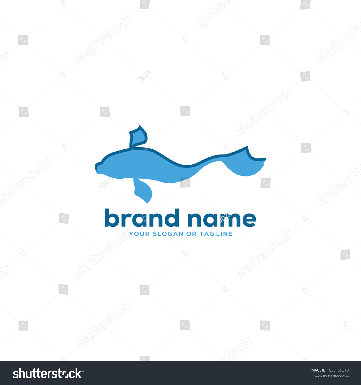 Koi Pond Logo Design Vector Template Stock Vector (Royalty Free) 1658169313