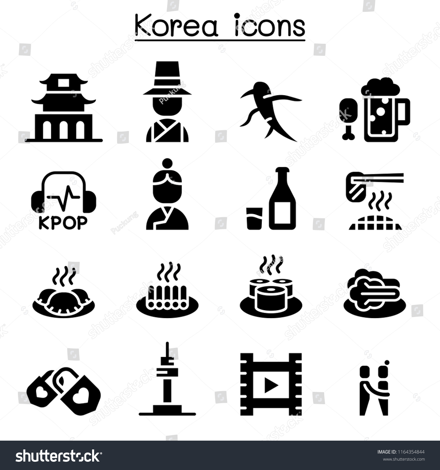Korea Icon Set: เวกเตอร์สต็อก (ปลอดค่าลิขสิทธิ์) 1164354844 | Shutterstock