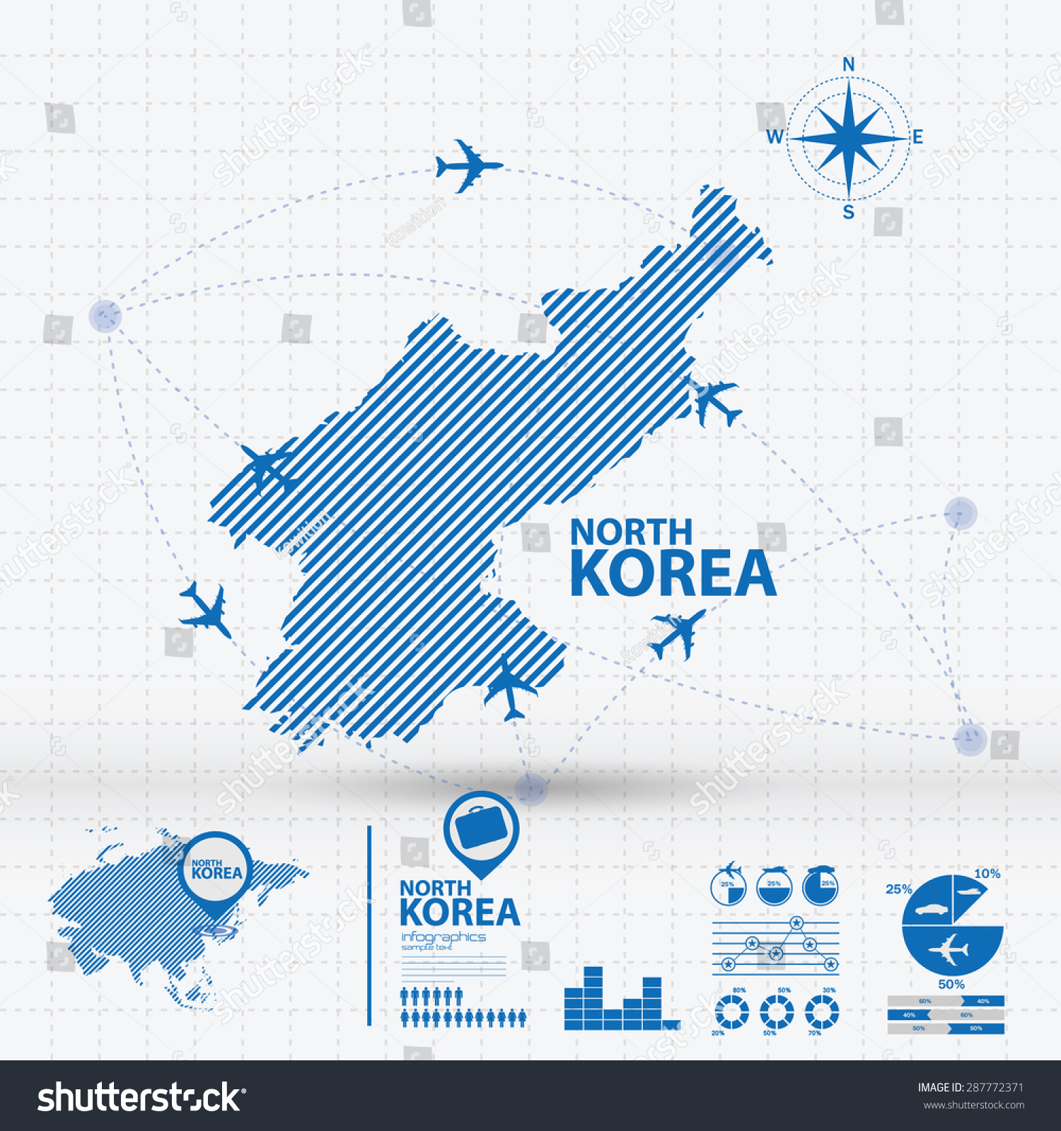 Korea Map Infographic Stock Vector (Royalty Free) 287772371 | Shutterstock