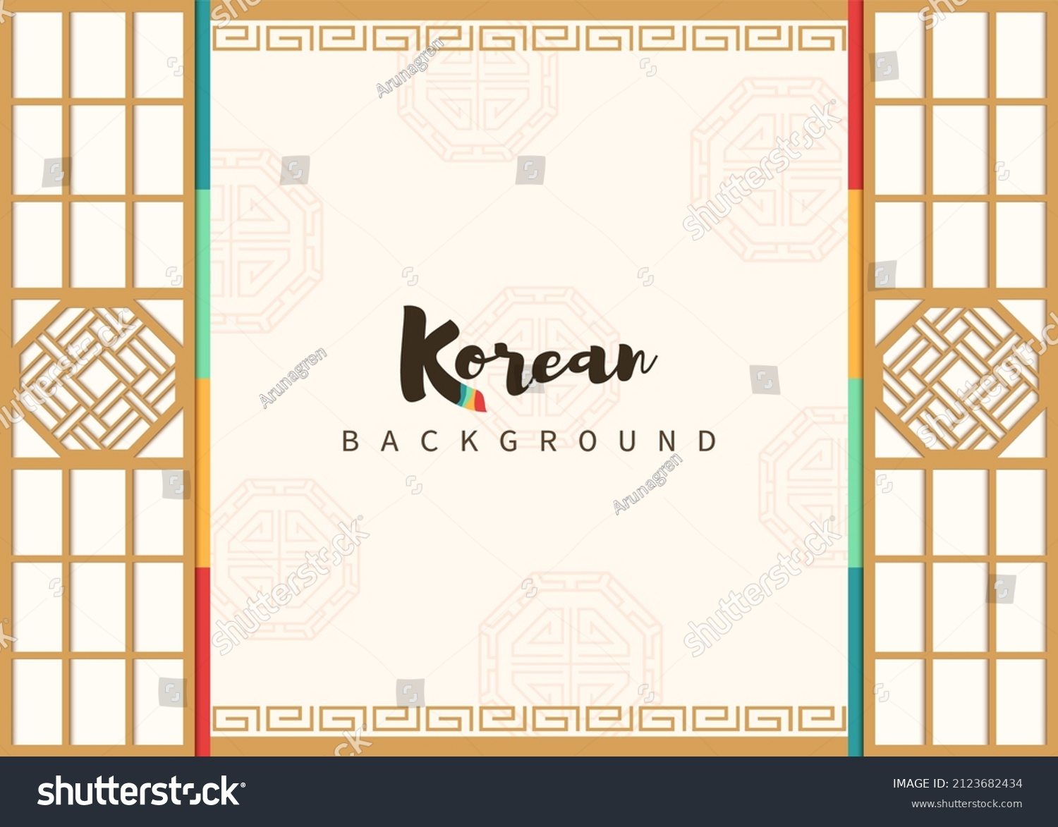 Korean Background Traditional Patterns Stock Vector (Royalty Free ...