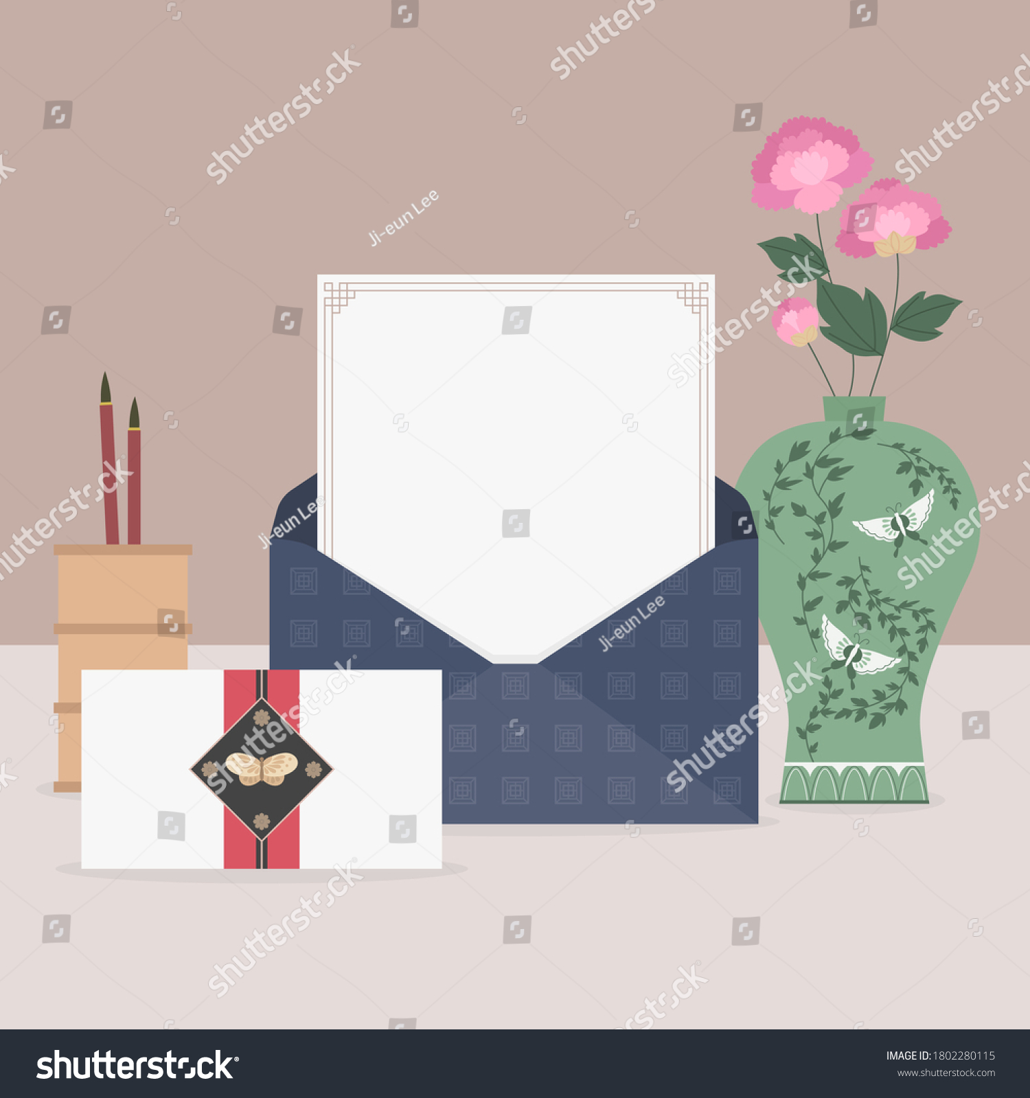 Korean Traditional Objects Vector Illustration Stock Vector (Royalty ...