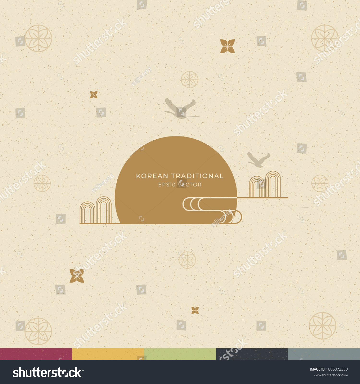 Korean Traditional Vector Background Geometric Patterns Stock Vector ...