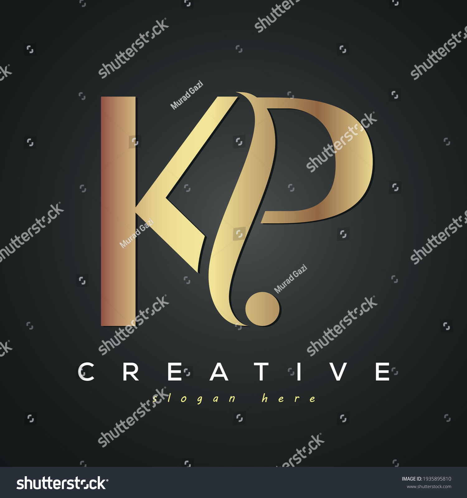 Kp Creative Luxury Logo Design Stock Vector (Royalty Free) 1935895810 ...
