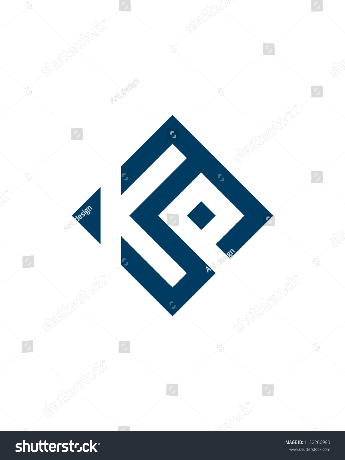 Kp Logo Template Stock Vector (Royalty Free) 1132266980