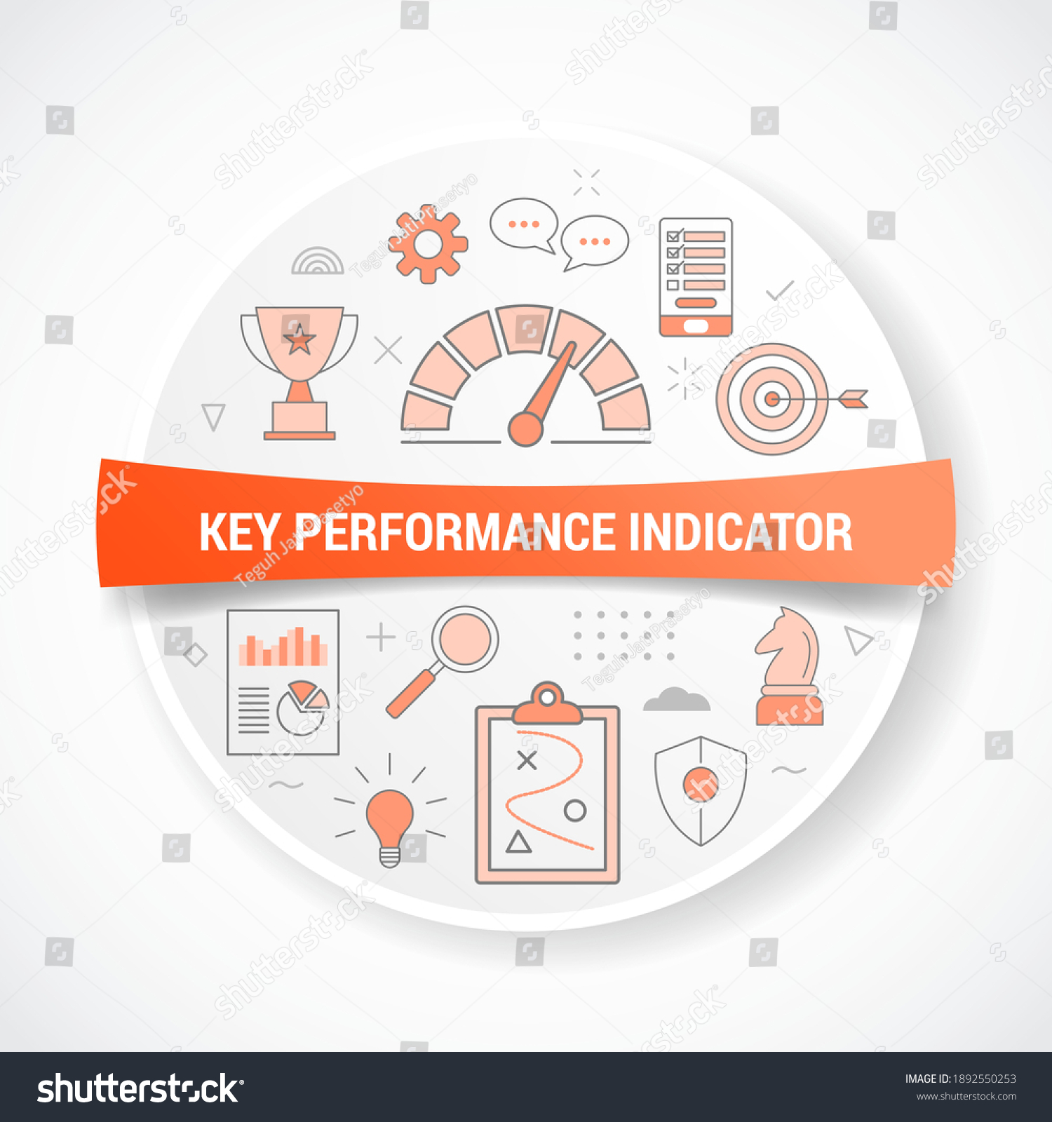 Kpi Key Performance Indicator Icon Concept Stock Vector (Royalty Free ...