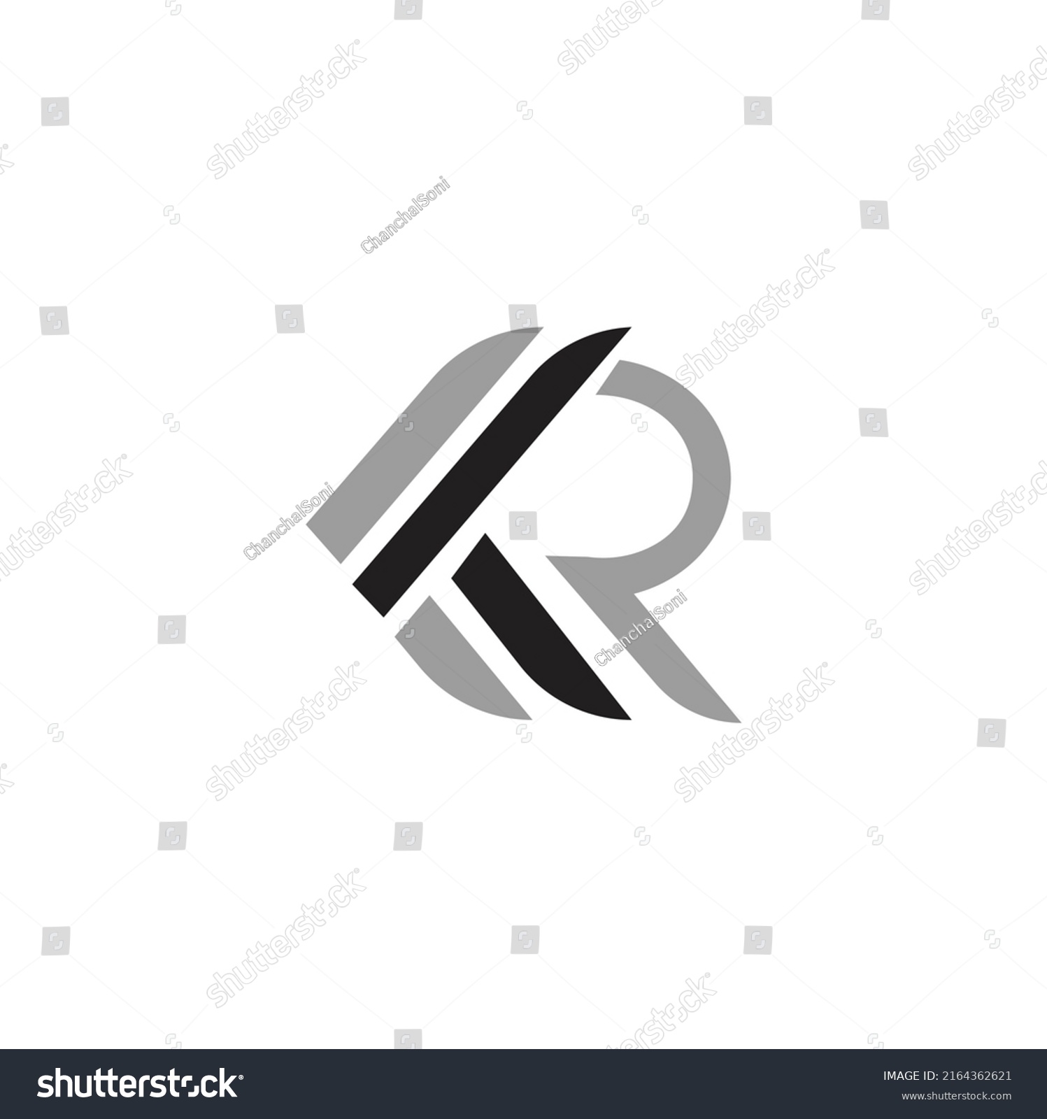 Kr Letter Logo Design Vector Stock Vector (Royalty Free) 2164362621 ...