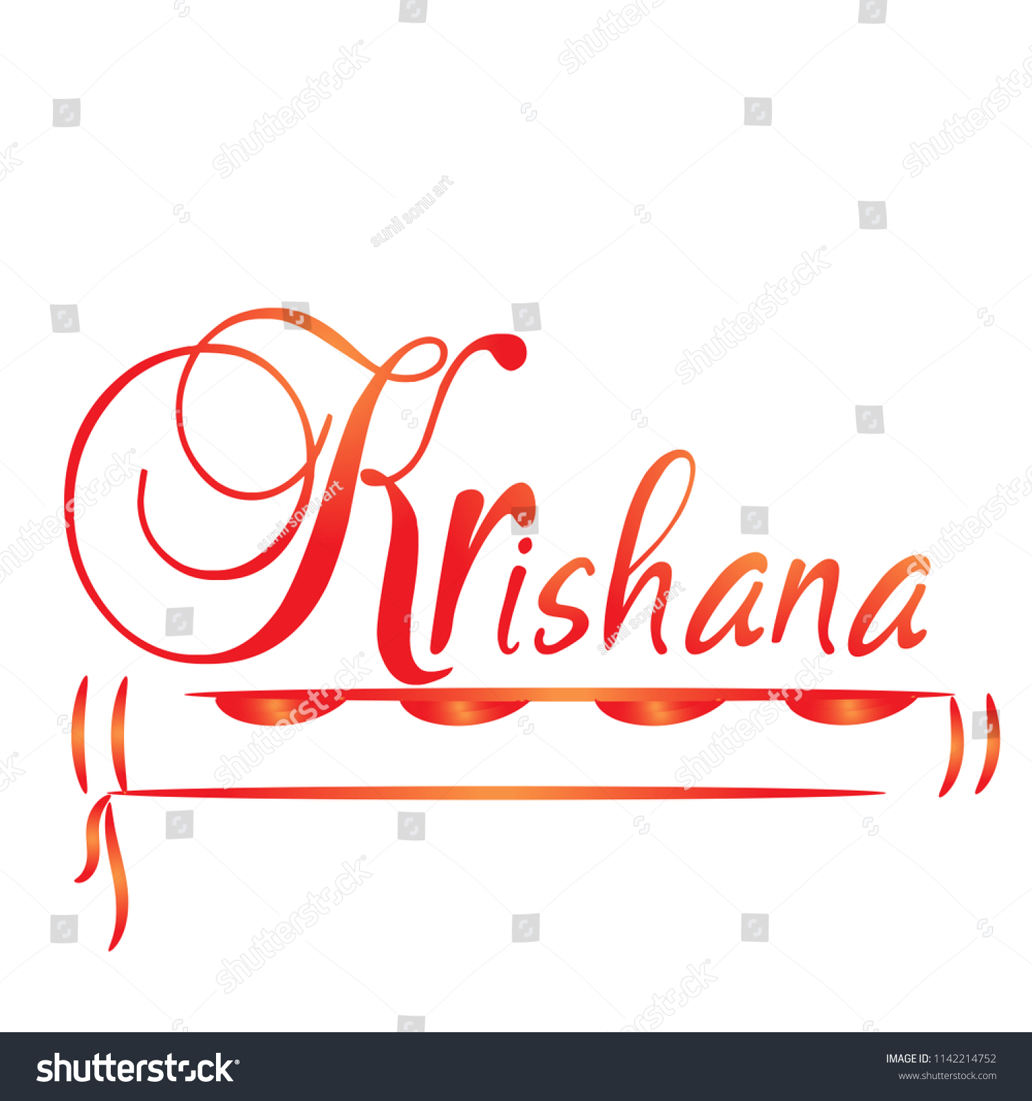 Krishna Logo Design Art Stock Vector (Royalty Free) 1142214752