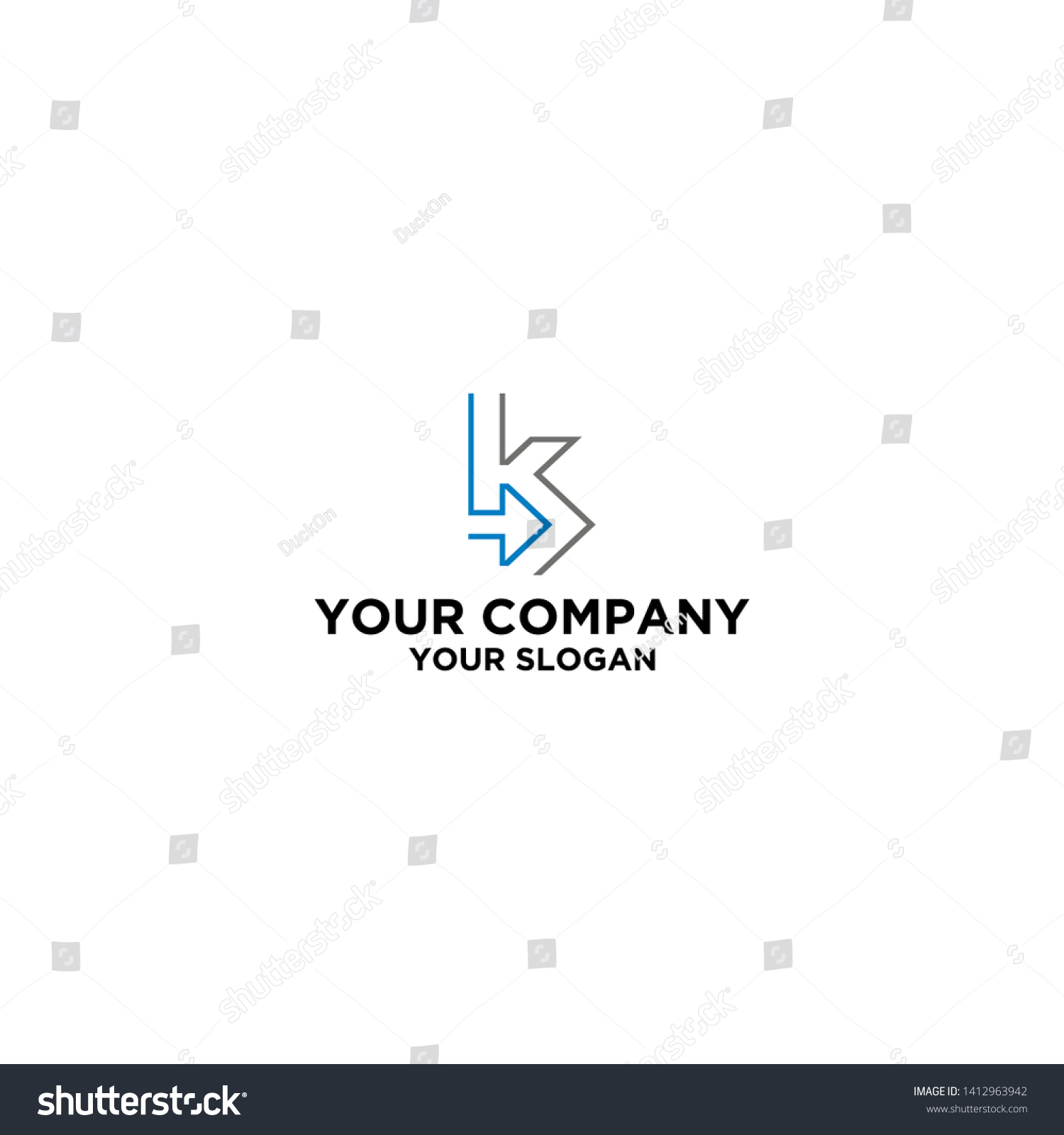 Ks Arrow Logo Design Vector Stock Vector (Royalty Free) 1412963942 ...