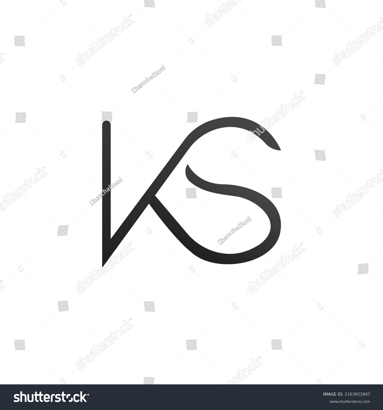 Ks Letter Logo Design Vector Stock Vector (Royalty Free) 2163922847 ...