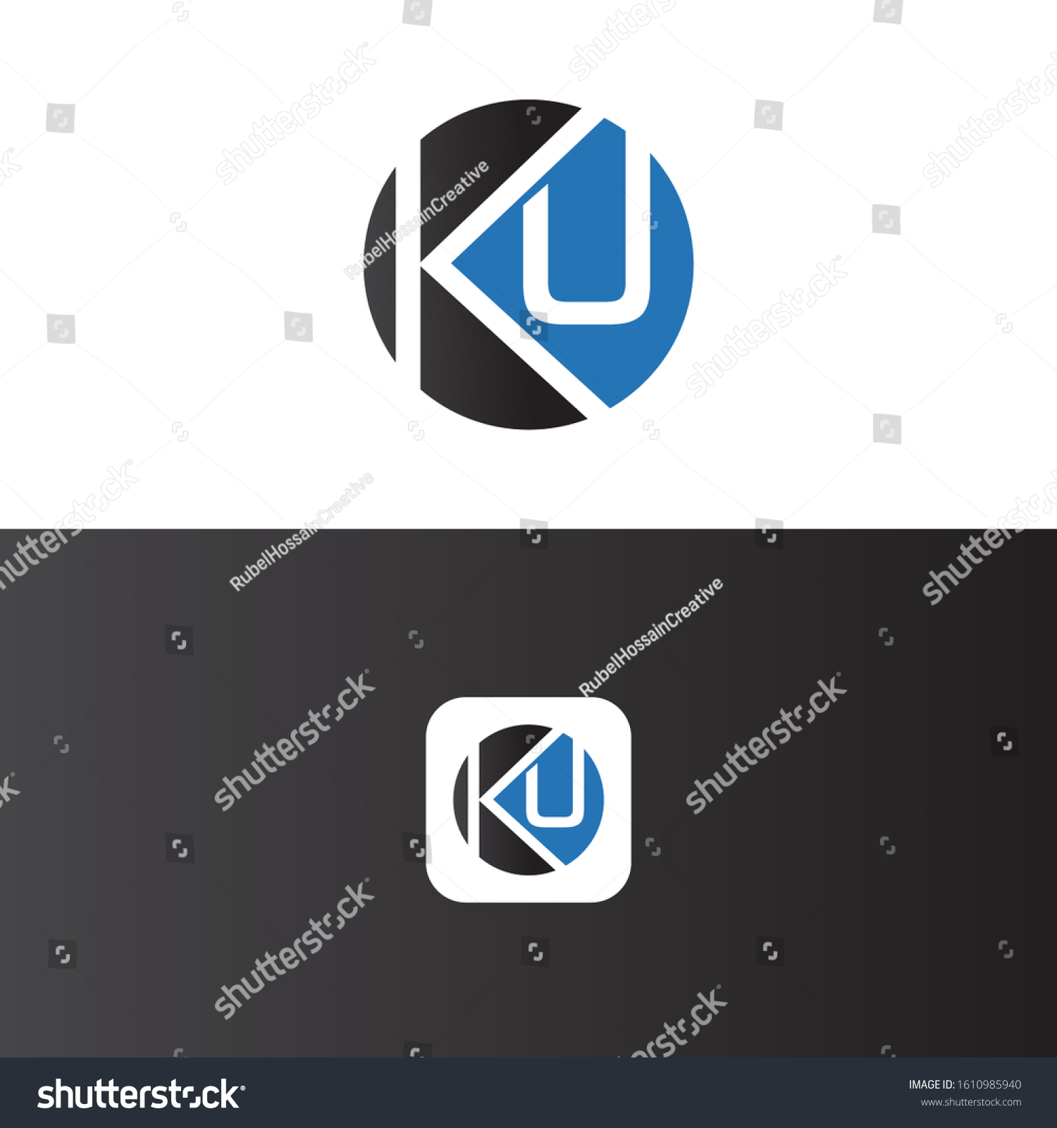 Ku Letter Logo Design Template Vector Stock Vector (Royalty Free ...