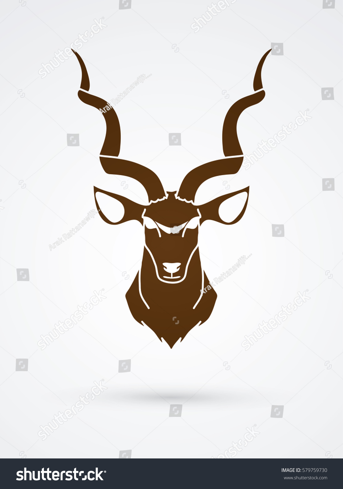 Kudu Head Front Graphic Vector Stock Vector (Royalty Free) 579759730 ...
