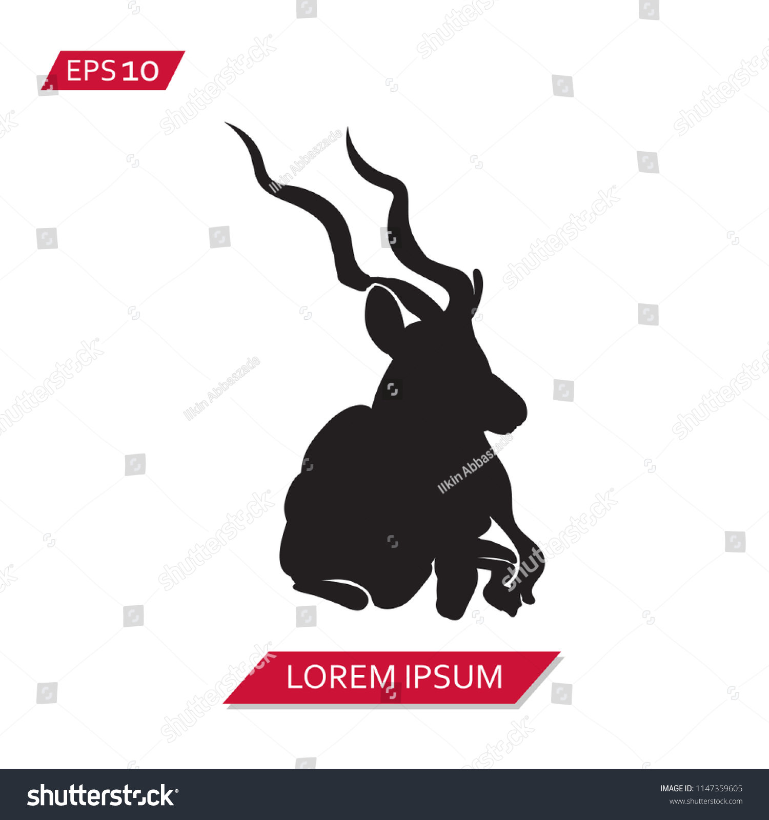 Kudu Vector Icon Symbol Stock Vector (Royalty Free) 1147359605 ...
