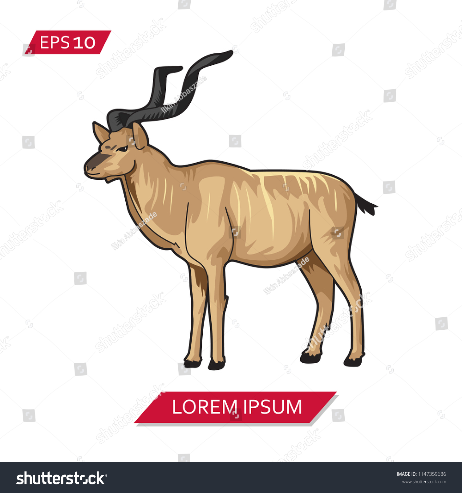 Kudu Vector Icon Symbol Stock Vector (Royalty Free) 1147359686 ...